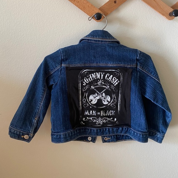 Old Navy | Jackets & Coats | Custom Johnny Cash Jean Jacket 824 Months ...